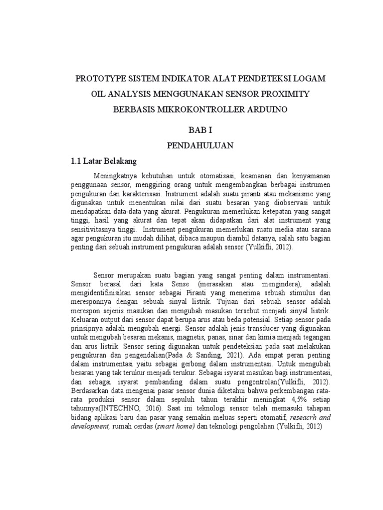 Sistem Instrument Alat Pendeteksi Oil Analysis Menggunakan Sensor ...