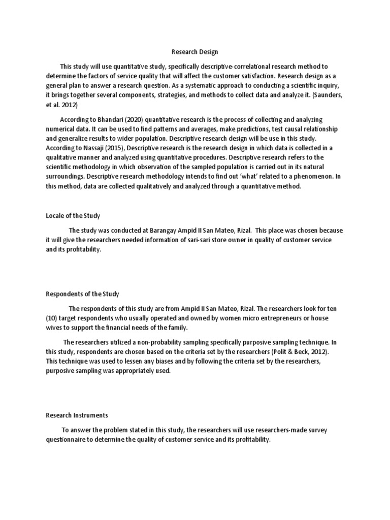Sample Chapter 3 Methodology | PDF | Survey Methodology | Quantitative ...