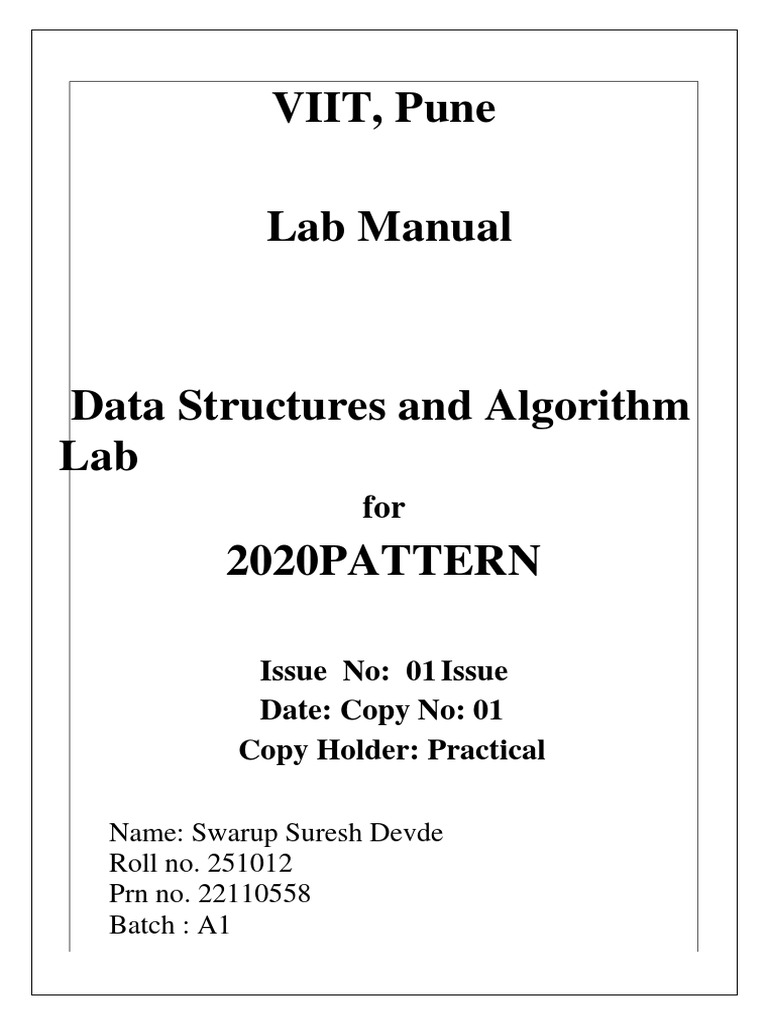 DSA Lab Manual for SE Mech 2022-23 | PDF