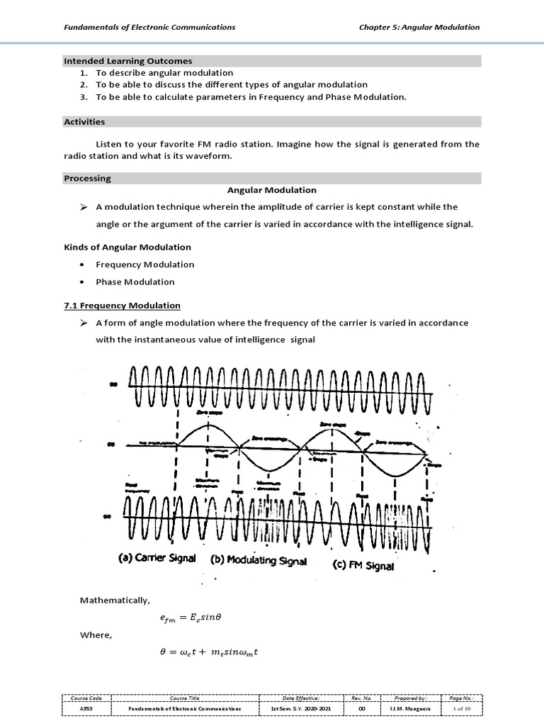 Module 5 - Angular Modulation | Download Free PDF | Frequency ...