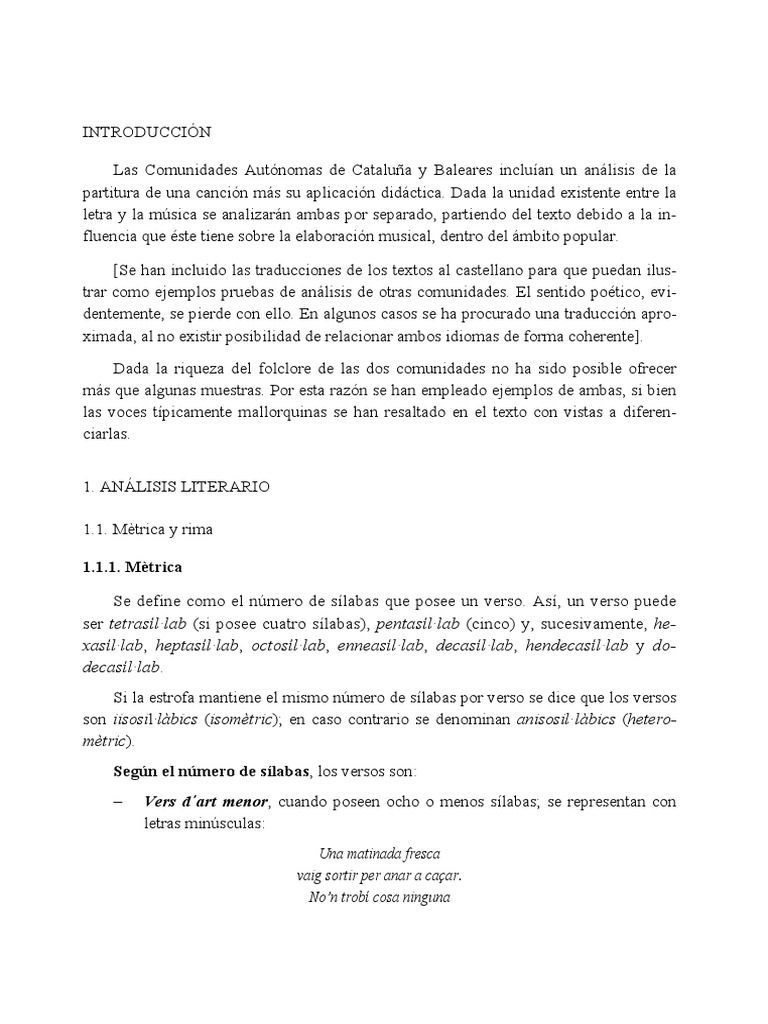 Literario Catal Balear | PDF | Metro (poesía) | Rima