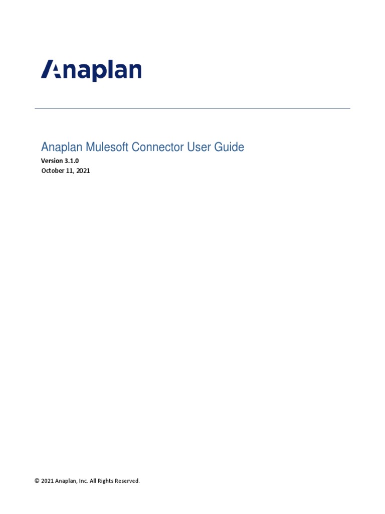 Anaplan Connector MuleSoft v3 1 0 | PDF | Hypertext Transfer Protocol ...