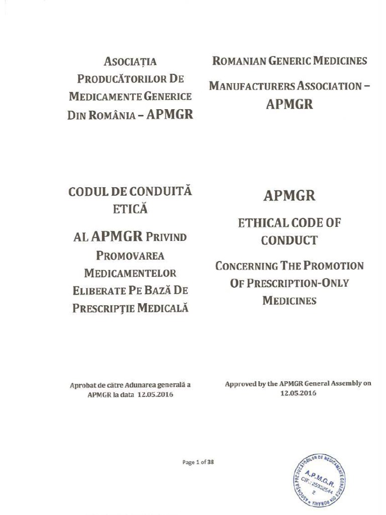 Cod Etica APMGR | PDF