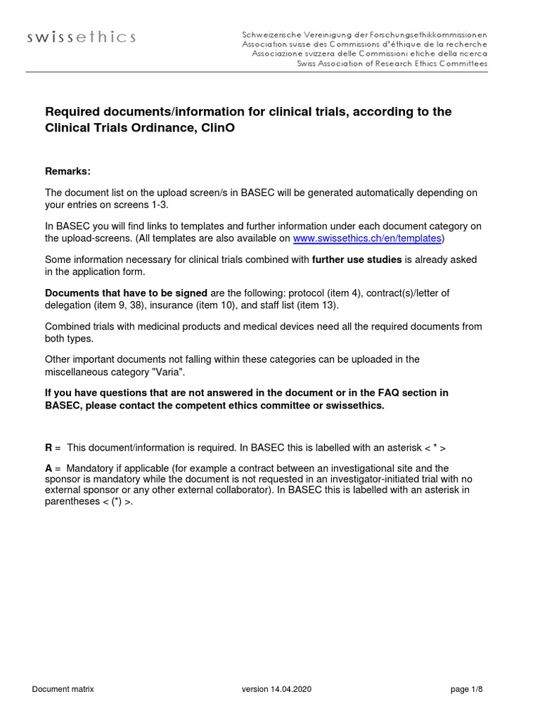 Basec - List of All Documents - Clinical Trials | PDF