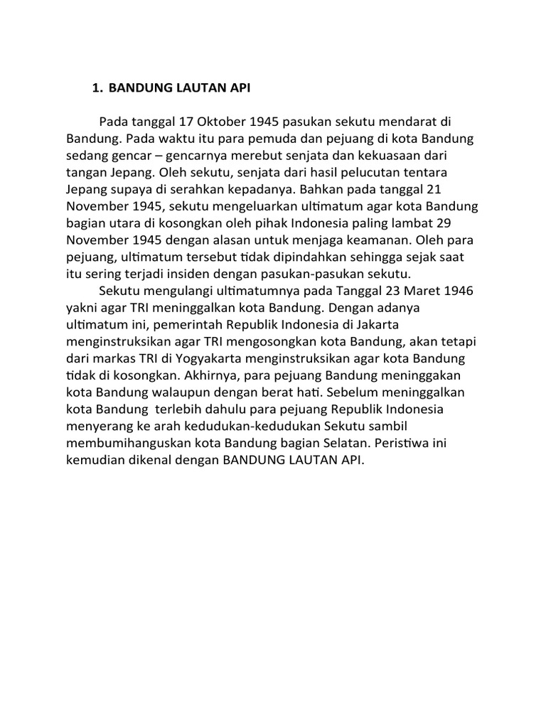 Sejarah BANDUNG LAUTAN API | PDF