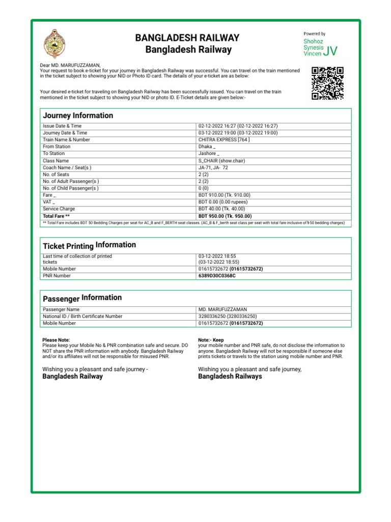 Https Eticket - Railway.gov - BD Booking Ticket Print ... Https Eticket - Railway.gov - BD Booking Ticket Print ...