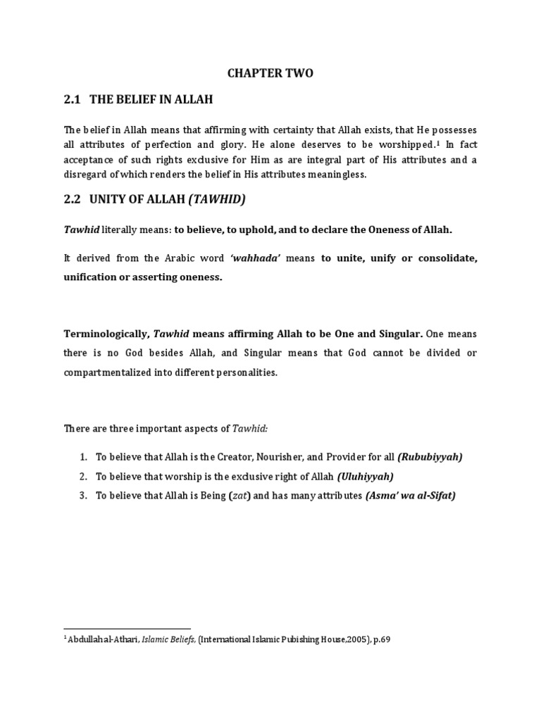 Chapter Two | PDF | God In Islam | Tawhid