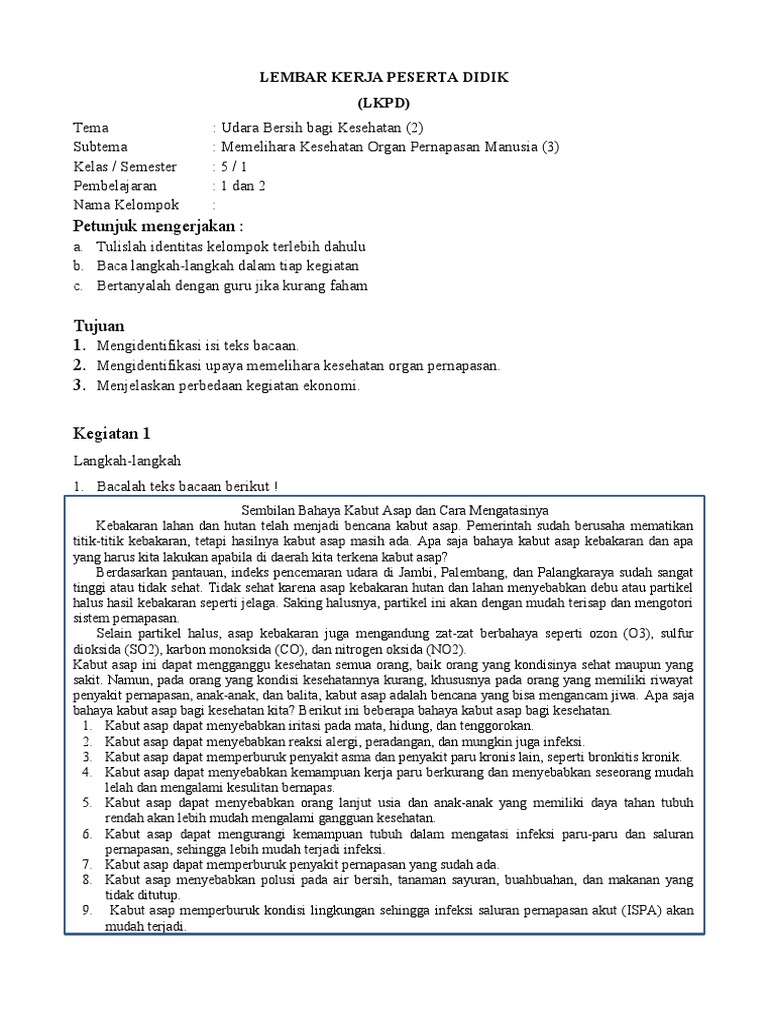 LKPD Tema 2 ST 3 P 1&2 | PDF
