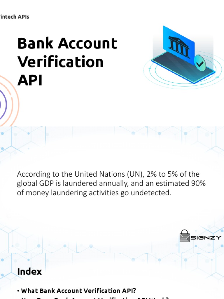 Bank Account Verification API - Signzy | PDF | Banks | Databases