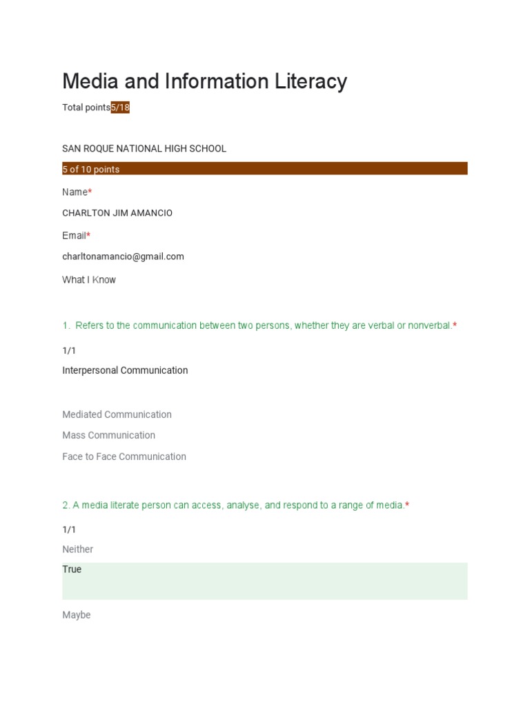 Media Information Literacy | Download Free PDF | Communication | Mass Media