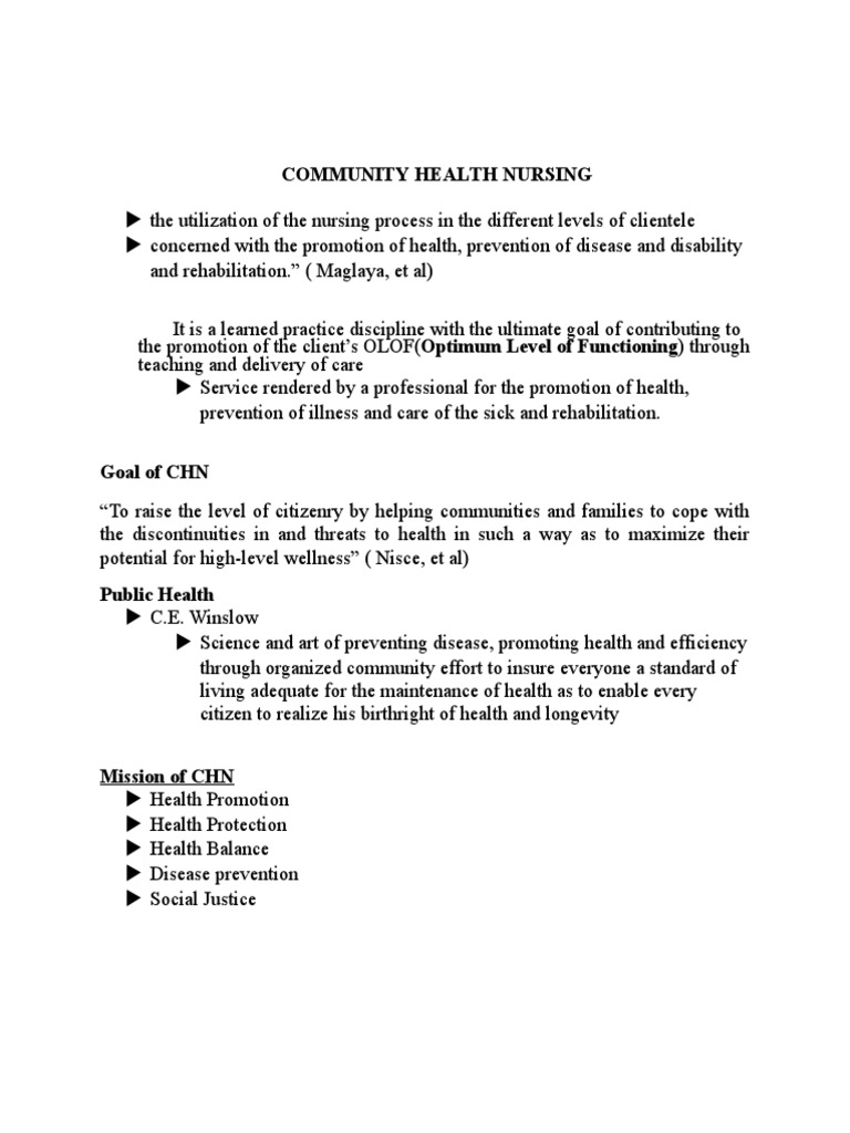 CHN-MODULE | PDF | Nursing | Public Services