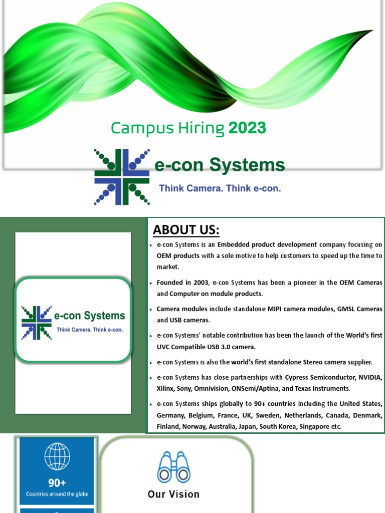 E-Con Systems Campus Hiring2023 | PDF