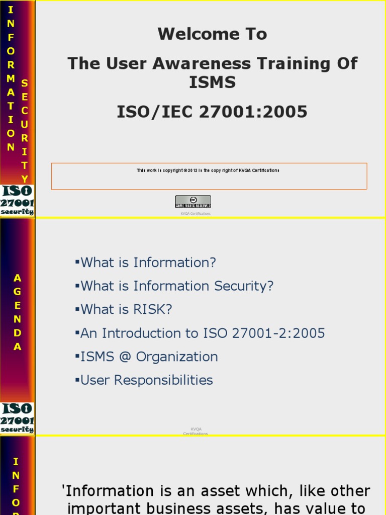 ISO27k Awareness Presentation | PDF | Threat (Computer) | Information ...