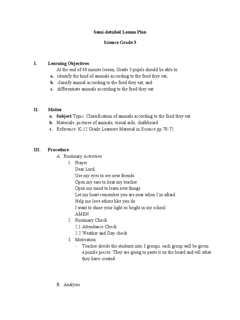 Elementary Lesson Plan | PDF