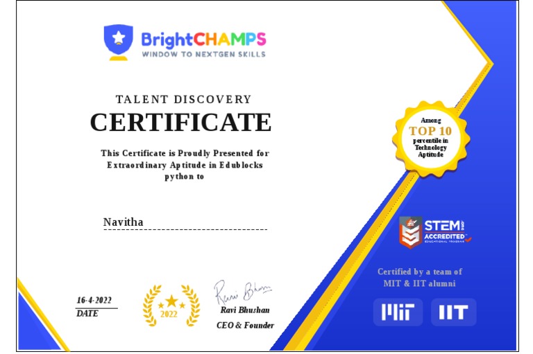 Edublocks Python Certificate Awarded | PDF
