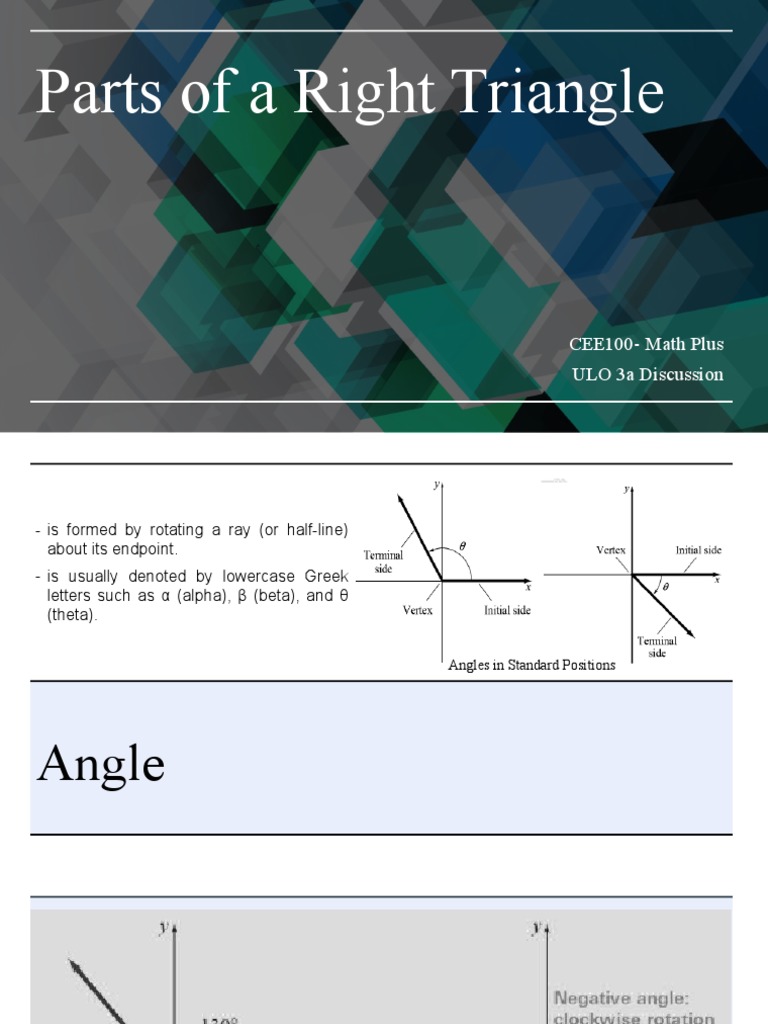Parts of A Right Triangle | PDF | Triangle | Trigonometric Functions