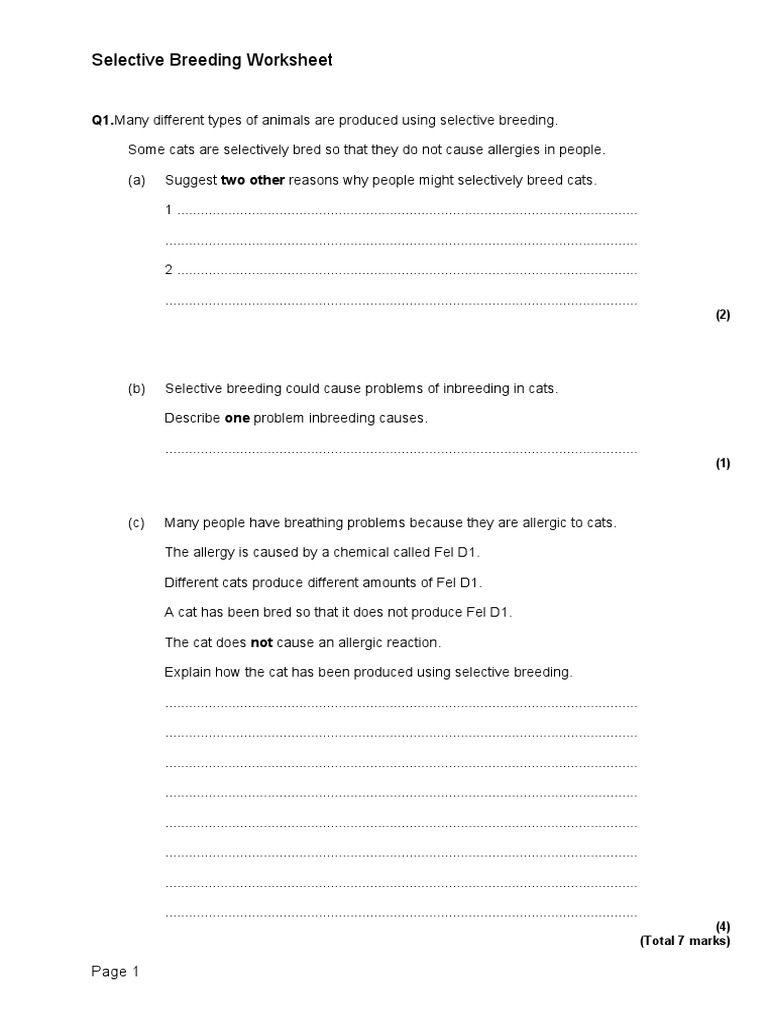Selective Breeding MS | PDF | Selective Breeding | Allergy