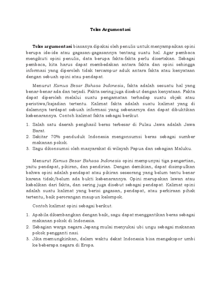 Teks Argumentasi | PDF