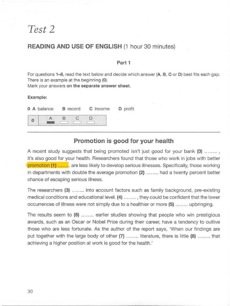 Past Papers 2 Reading and Use of English | PDF
