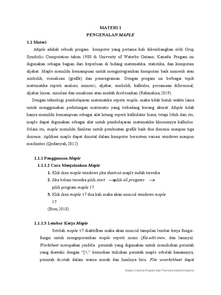 Materi 1 Pengenalan Maple | PDF