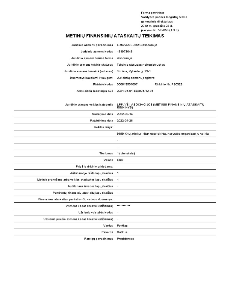 Metinių Finansinių Ataskaitų Teikimas | PDF