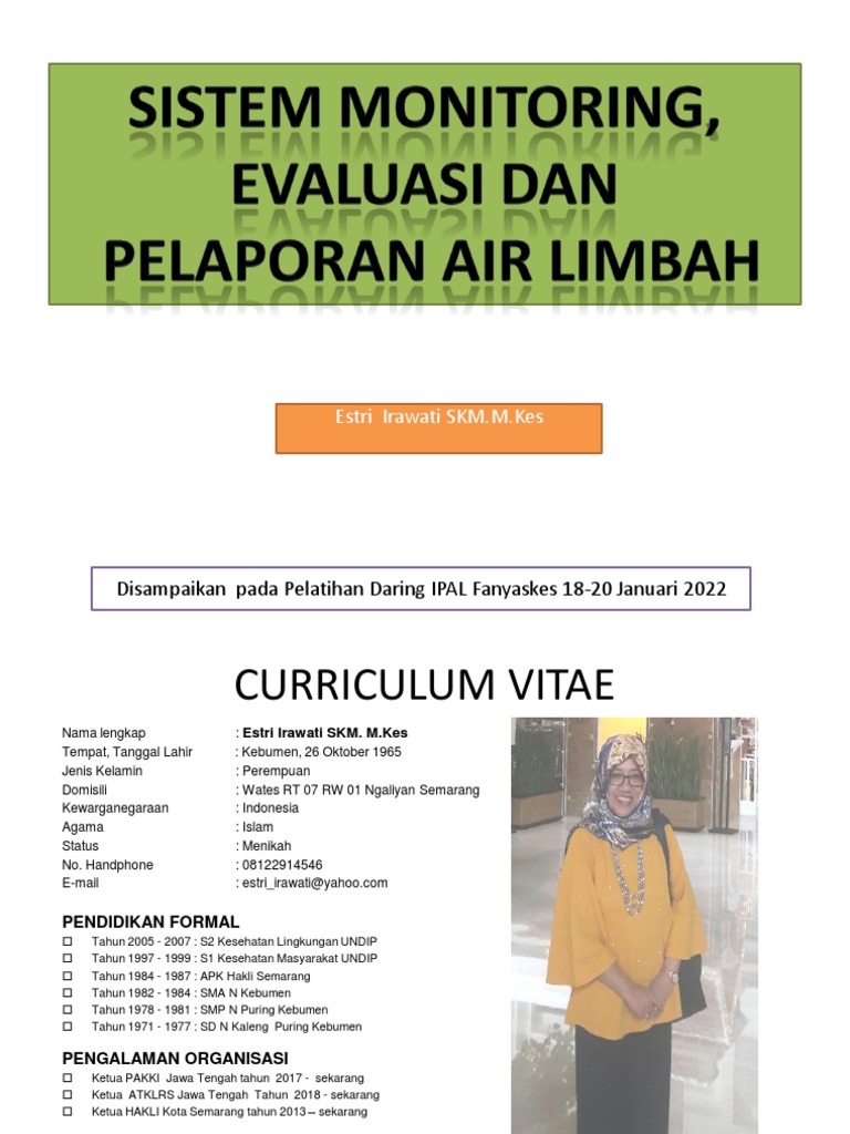 Monitoring Dan Pelaporan IPAL Materi Ibu Estri | PDF