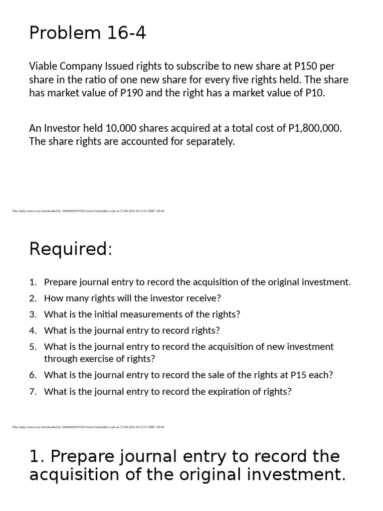 Problem 16 4 Pdf Investing Business