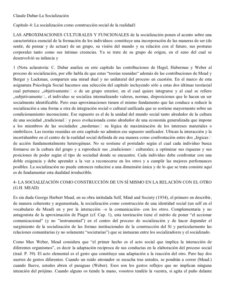 Claude Dubar | PDF | Socialización | Sociedad