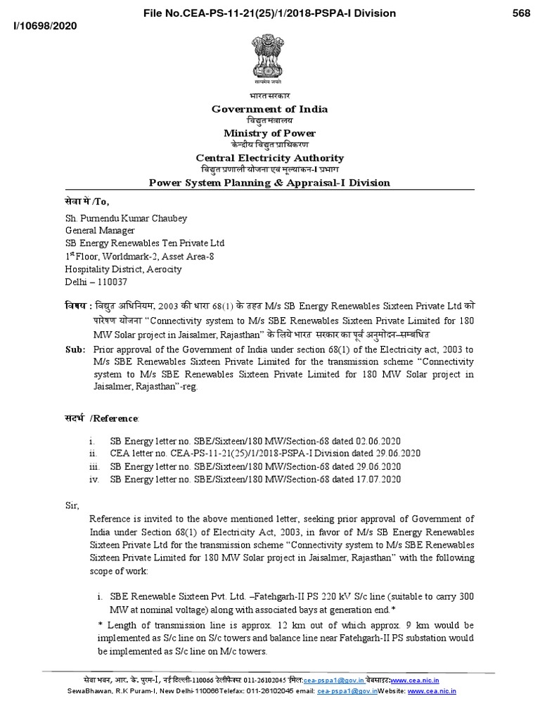 Section - 68 | PDF | Electric Power Transmission | Renewable Energy