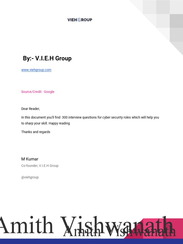 300 Cybersecurity Interview Questions | PDF | Cryptography | Encryption