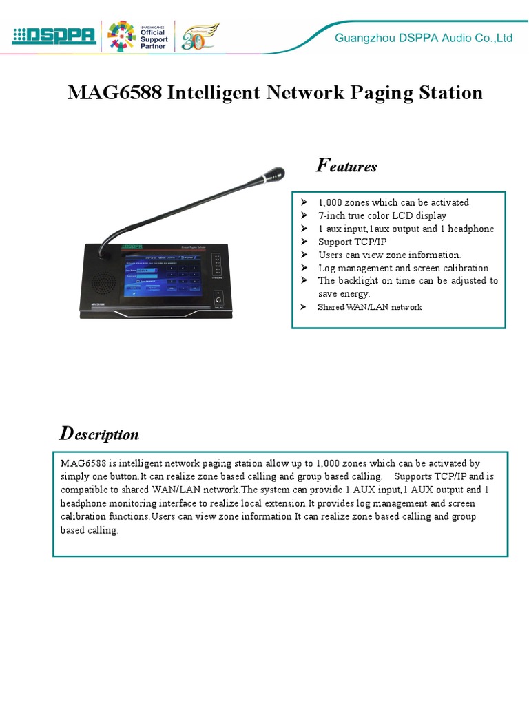 The MAG6588 Intelligent Network Paging Station: A Powerful and Versatile Paging Solution | PDF ...