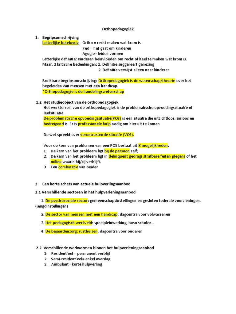 Orthopedagogiek | PDF