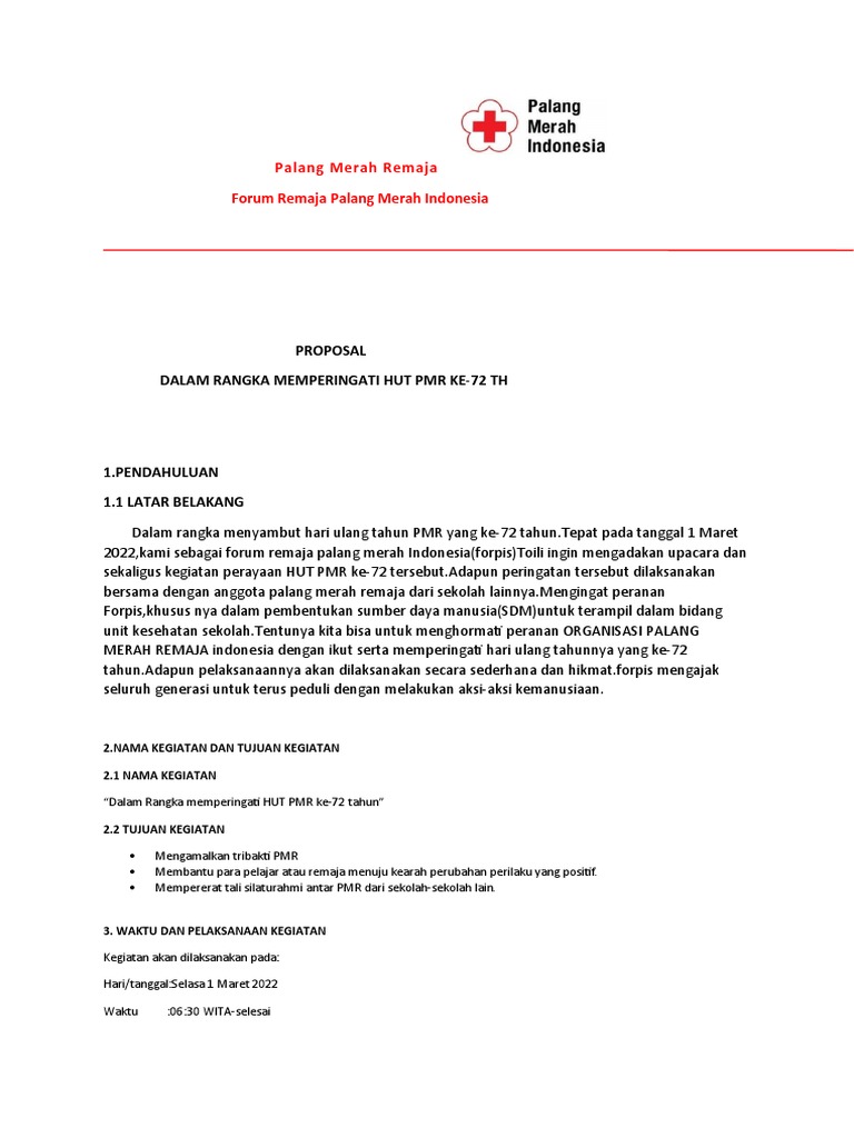 Palang Merah Remaja Forum Remaja Palang Merah Indonesia: Dalam Rangka ...