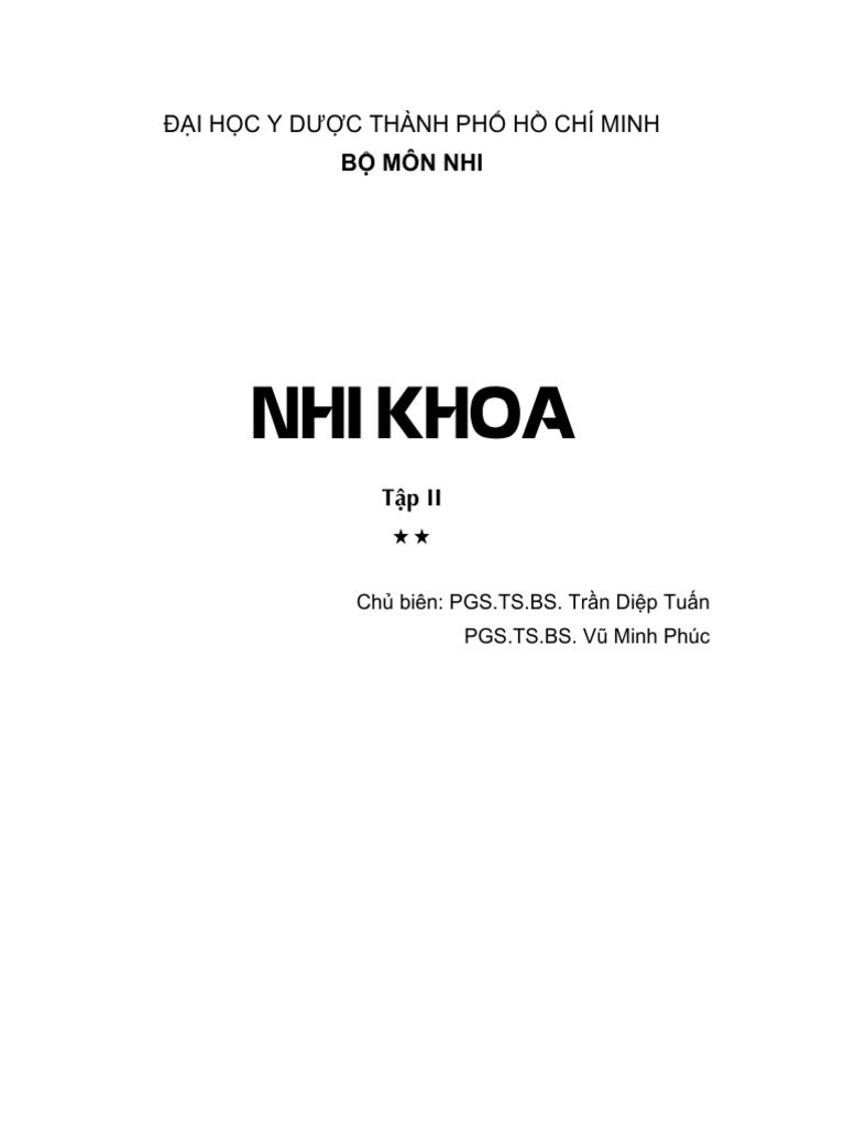 Bai Giang Nhi Khoa Tap 2 - 2020 | PDF