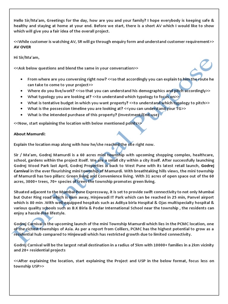 TC Sales Script | PDF