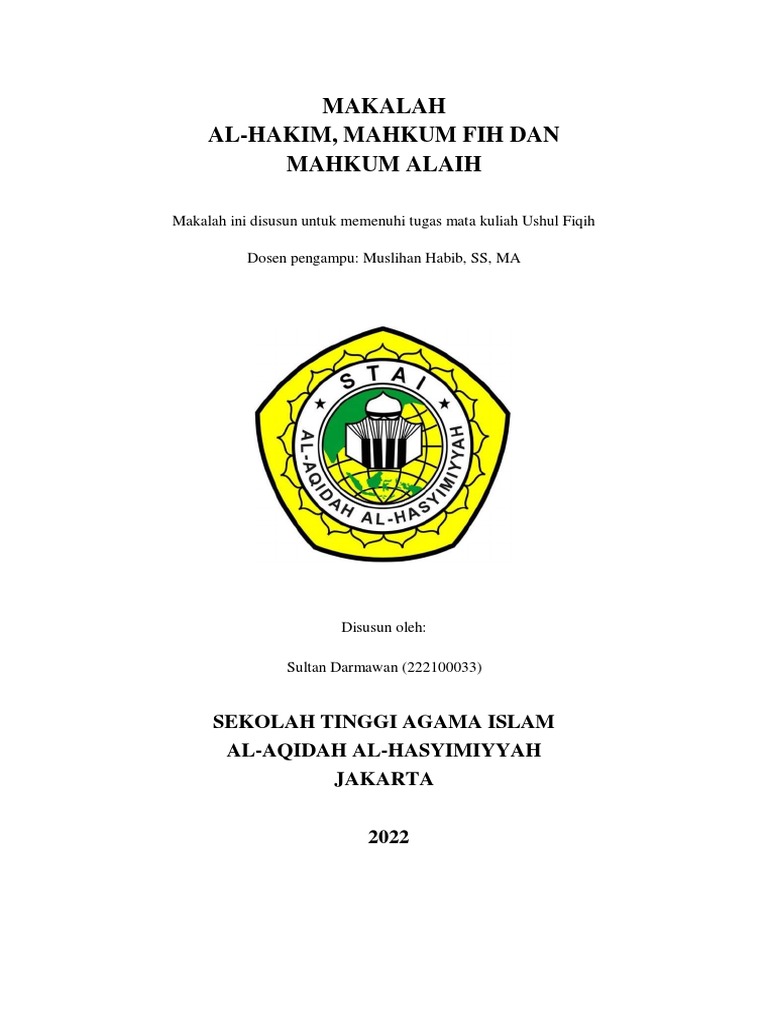 Perbedaan Mahkum Fih dan Mahkum Alaih | PDF