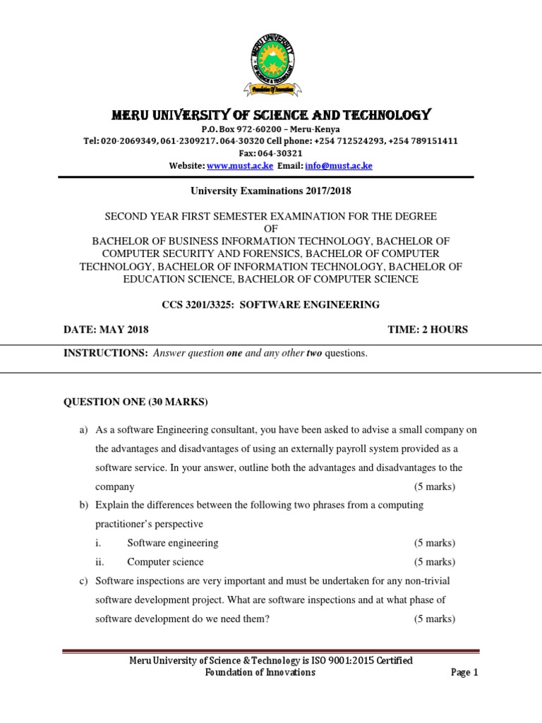 CCS 3201 Software Engineering | PDF | Software Engineering | Engineering