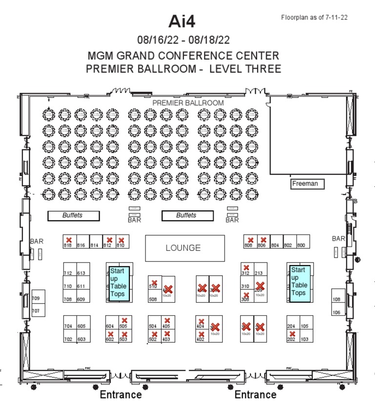 Floorplan - Exhibit Hall Ai4 2022 - Booth Selection | PDF