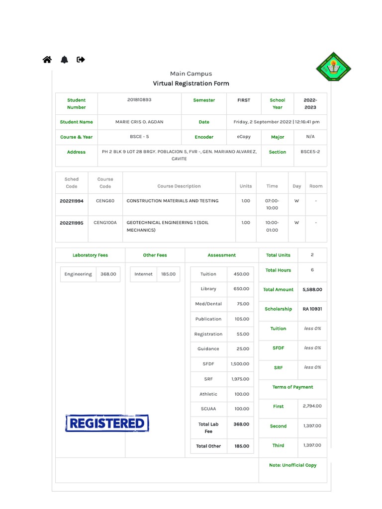 Kirays CvSU STUDENT PORTAL | PDF