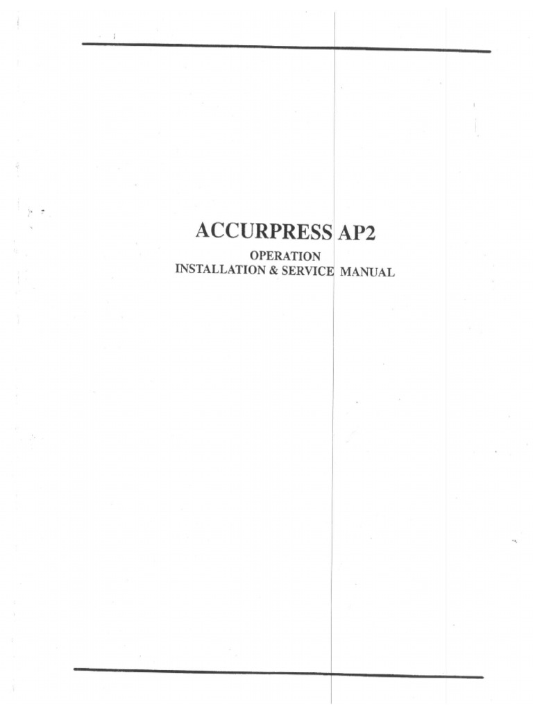 Accurpress AP2 Control | PDF