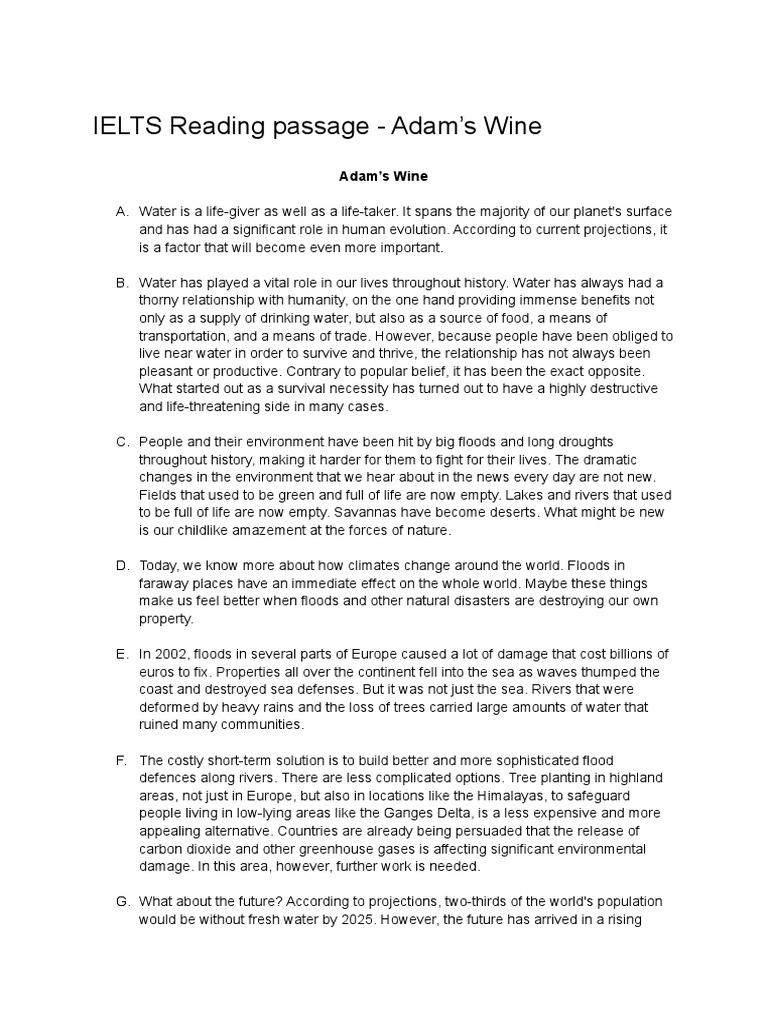 Ielts Academic Reading Practice Test 1 4076721935 | PDF | Water | Sea