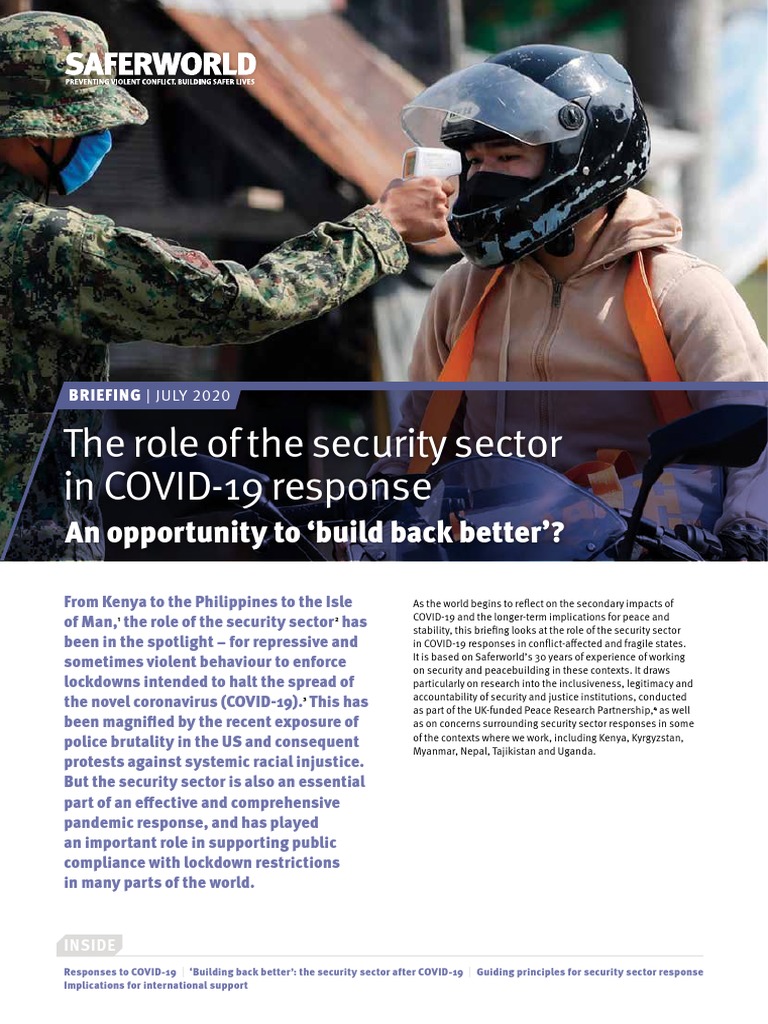 The Role of The Security Sector in Covid 19 Response Pages | PDF ...
