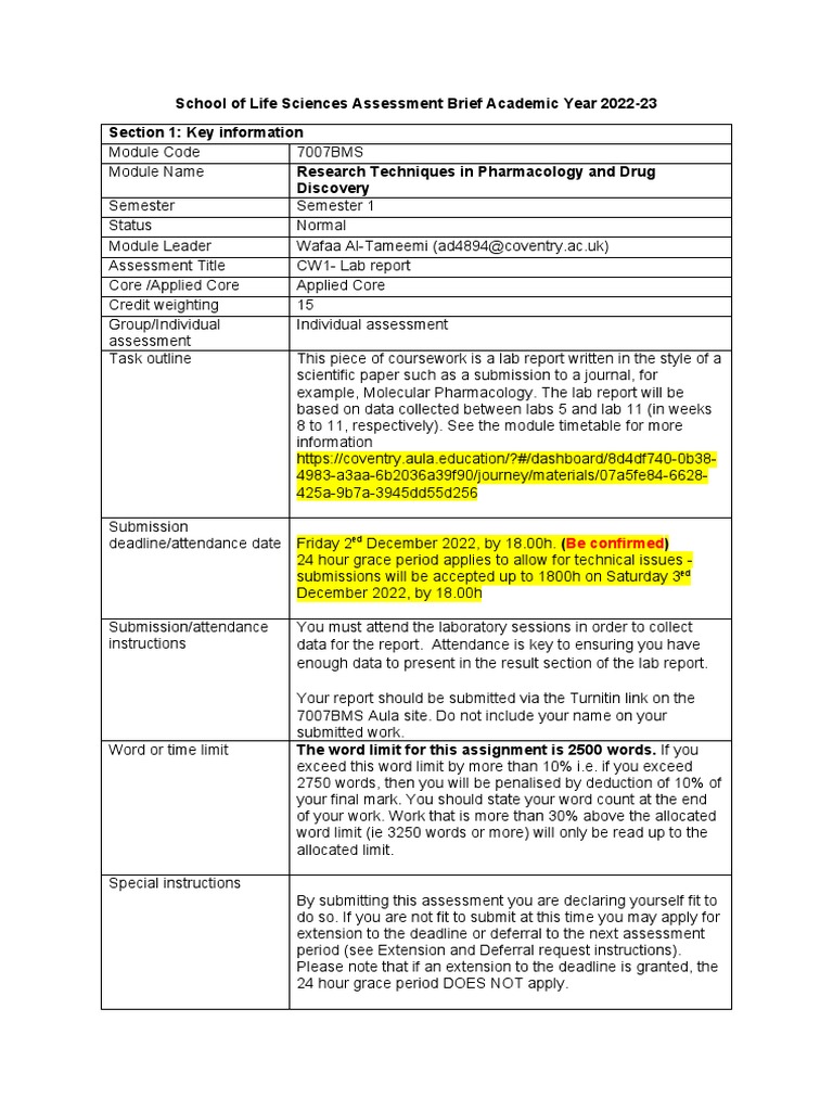 7007BMS CW1 Lab Report SEPT Starts 22-23 SLS Assessment Brief Academic ... 7007BMS CW1 Lab Report SEPT Starts 22-23 SLS Assessment Brief Academic ...