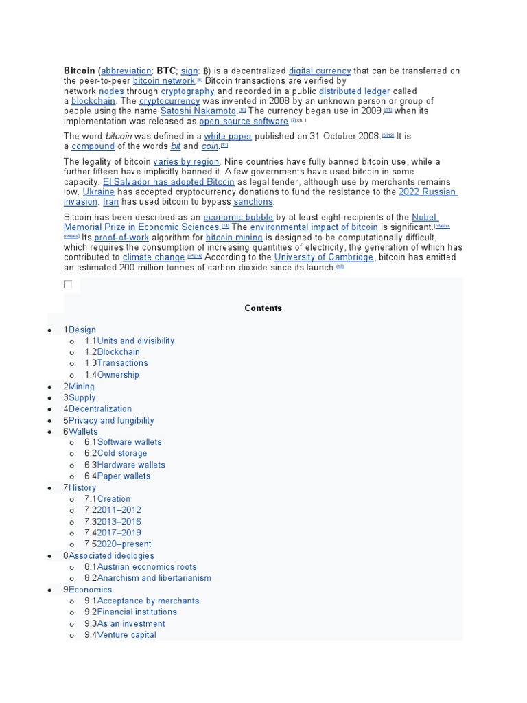 Bitcoin | PDF | Bitcoin | Cryptocurrency