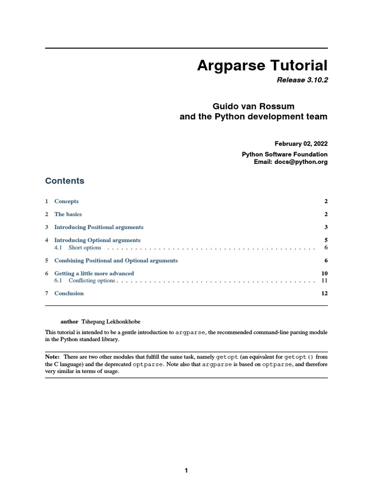Howto Argparse | PDF | Parameter (Computer Programming) | Python (Programming Language)