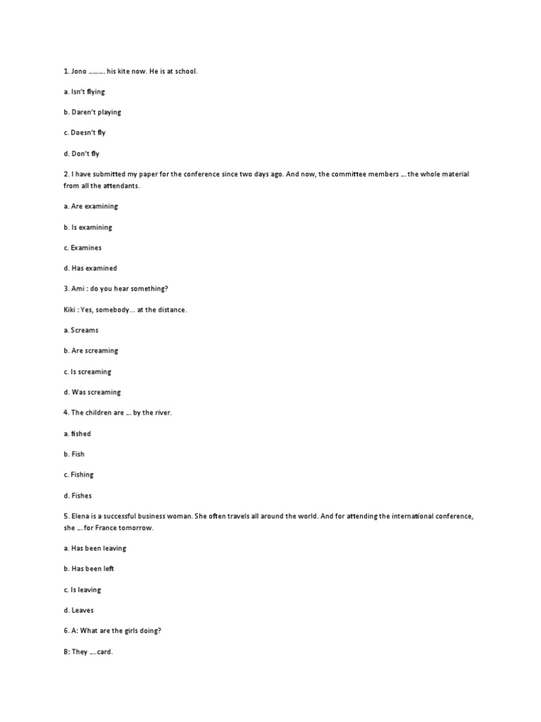 Soal Present Continuous Tense | PDF