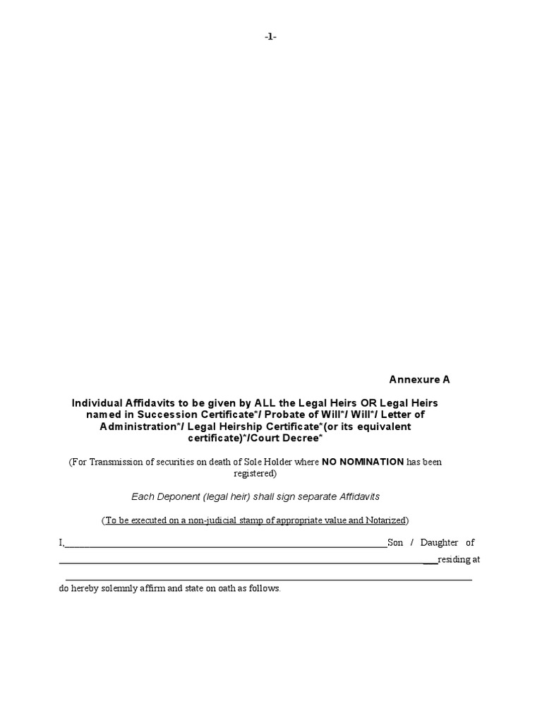 Annexure A - Affidavit | PDF