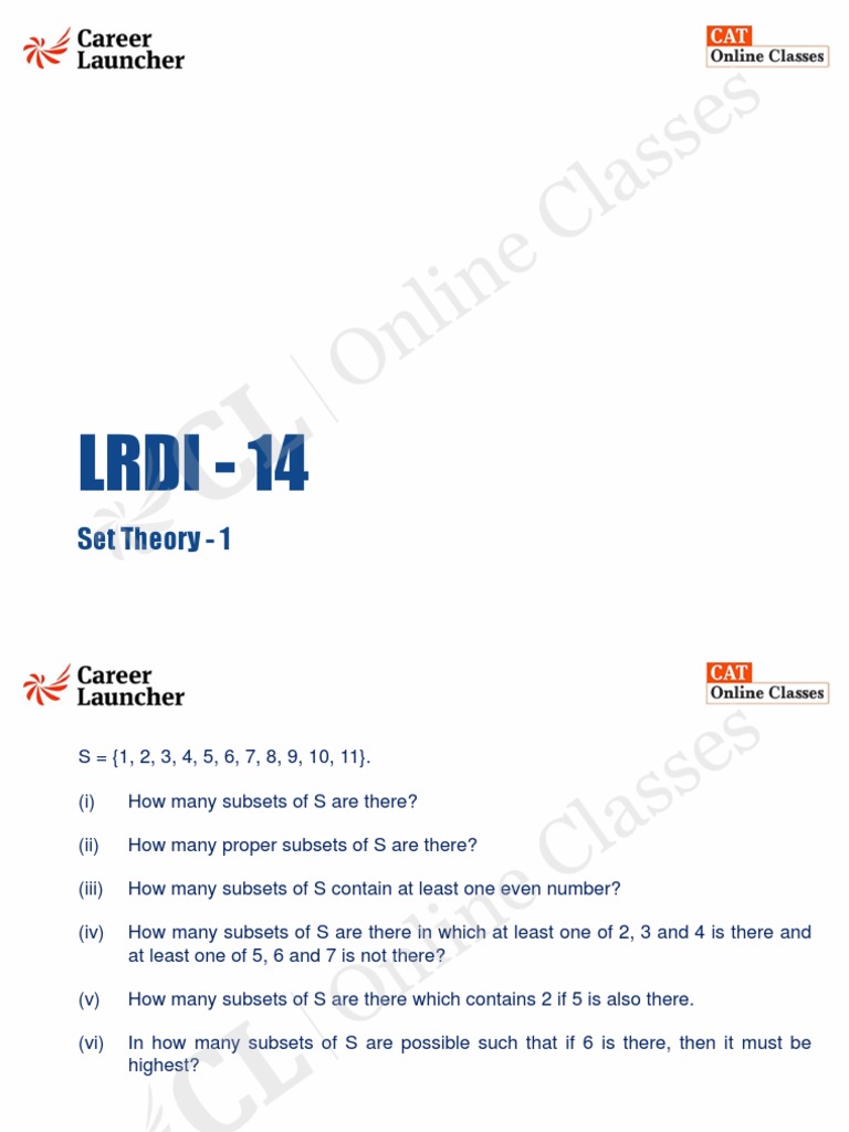 Lrdi 14 Set Theory 1 | PDF
