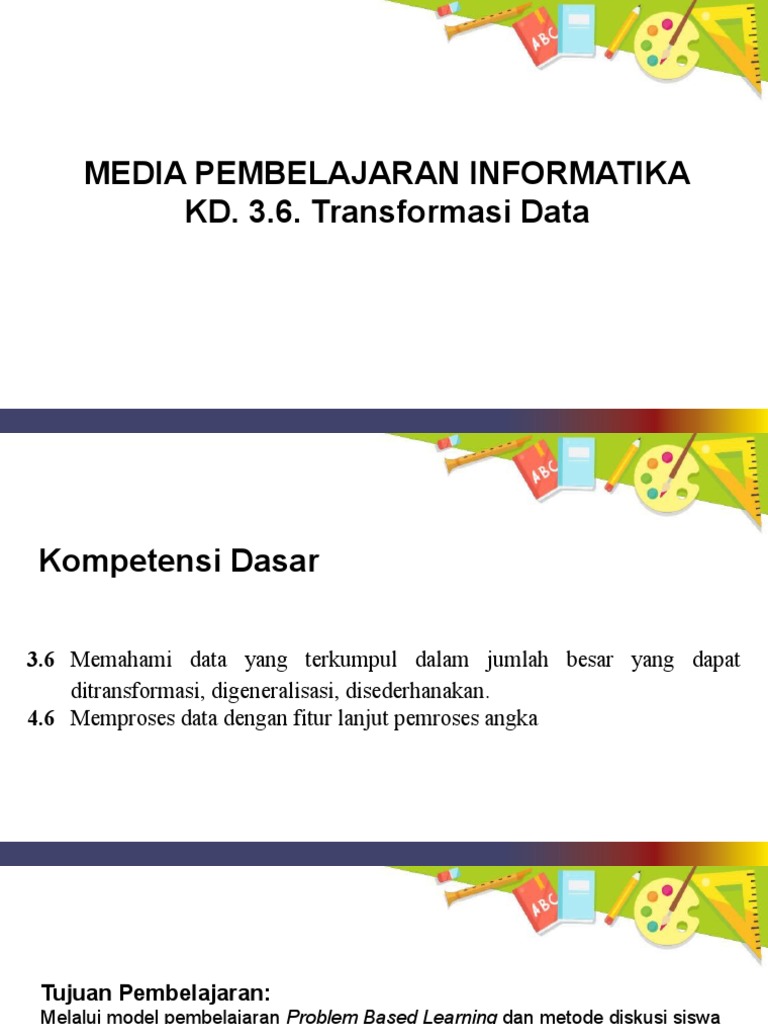 3.6. Transformasi Data | PDF | Metode & Bahan Ajar | Komputer