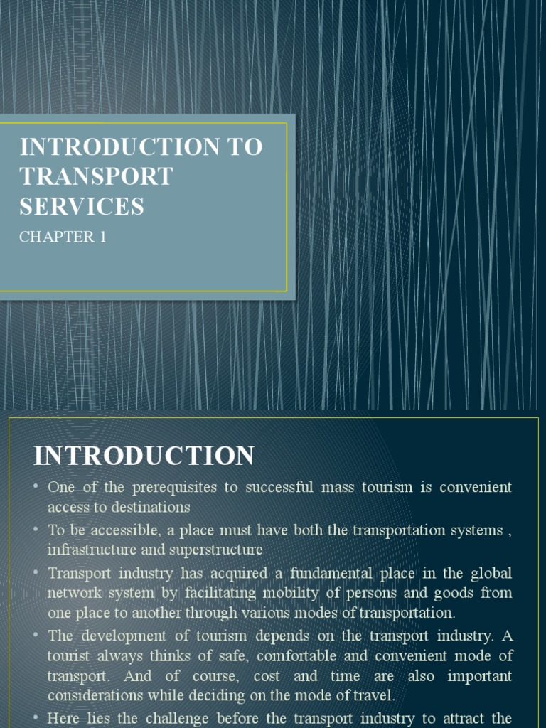 Week 1 - Introduction To Transport Services | Download Free PDF | Transport | Rail Transport